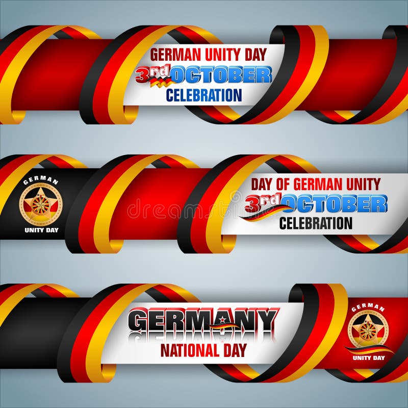 Set of Web Banners for Day of German Unity Stock Vector - Illustration ...