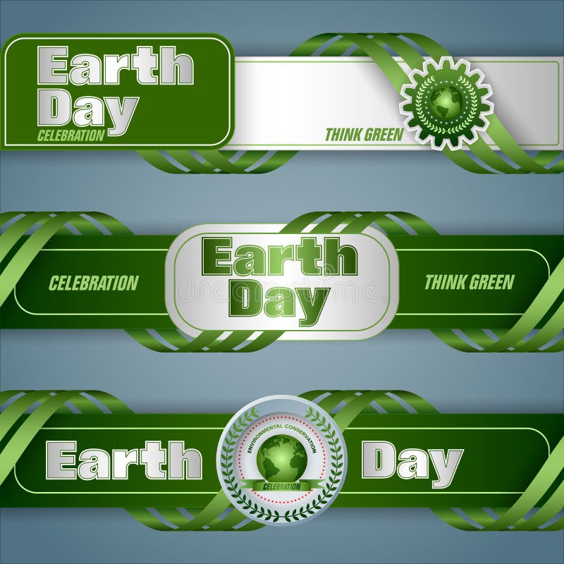 Set of Web Banners for Earth Day Celebration Stock Vector ...