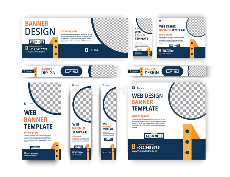 Set of Web Banners Layout. Vertical, Horizontal and Square Template ...
