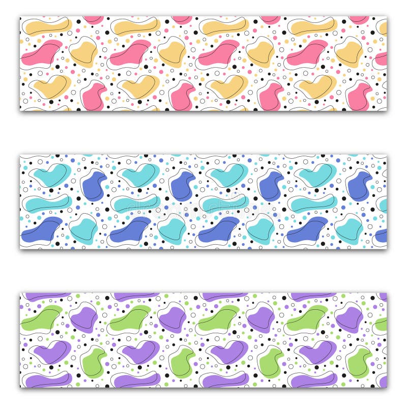 Set of Web Banners with Seamless Abstract Pattern Stock Vector ...