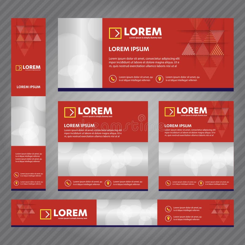 Set of Web Banners in Standard Sizes. Vector Abstract Templates Design ...