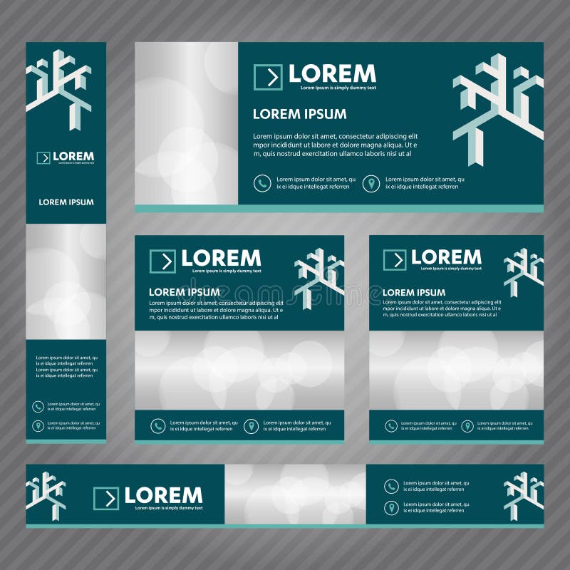 Set of Web Banners in Standard Sizes. Vector Abstract Templates Design ...