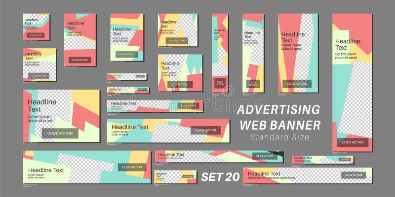 Set of Web Banners in Standard Sizes Stock Vector - Illustration of ...