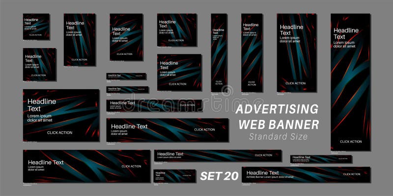 Set of Web Banners in Standard Sizes Stock Vector - Illustration of ...