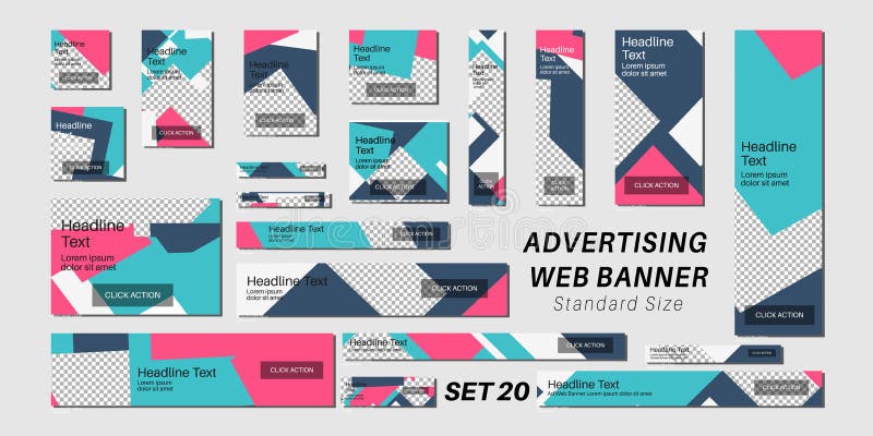 Set of Web Banners in Standard Sizes Stock Vector - Illustration of ...