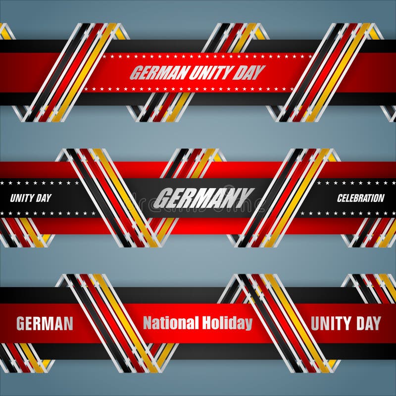 Day Of German Unity, Web Banners Stock Vector - Illustration of ...