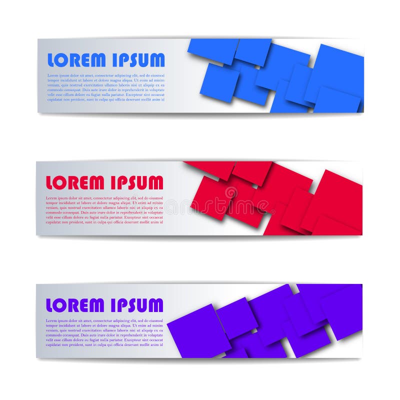 A Set of Web Banners, Vector Illustration. Stock Vector - Illustration ...