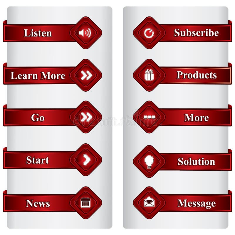 Set of web buttons stock vector. Illustration of learn - 28107658