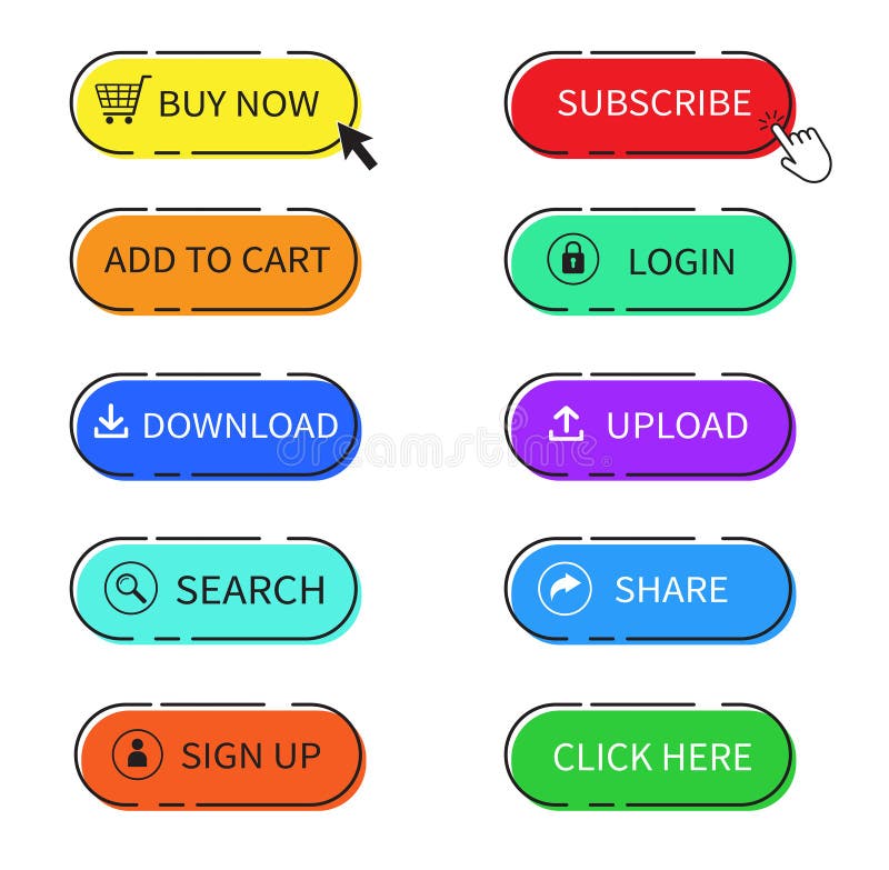 Set of Web Buttons. Buy Now, Add To Cart Button. Vector Illustration ...