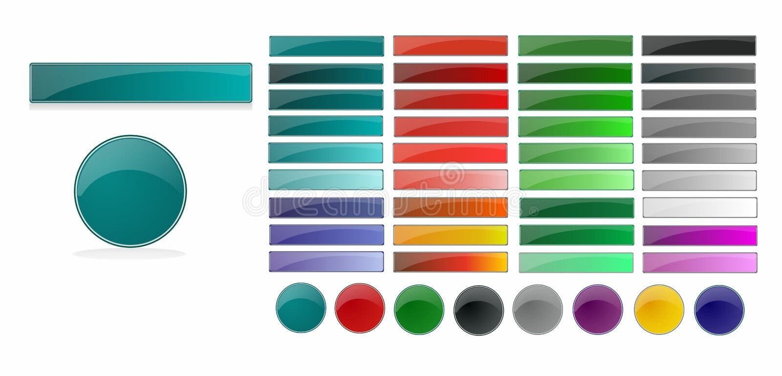 A Collection of Rainbow Blank Web Buttons Stock Vector - Illustration ...