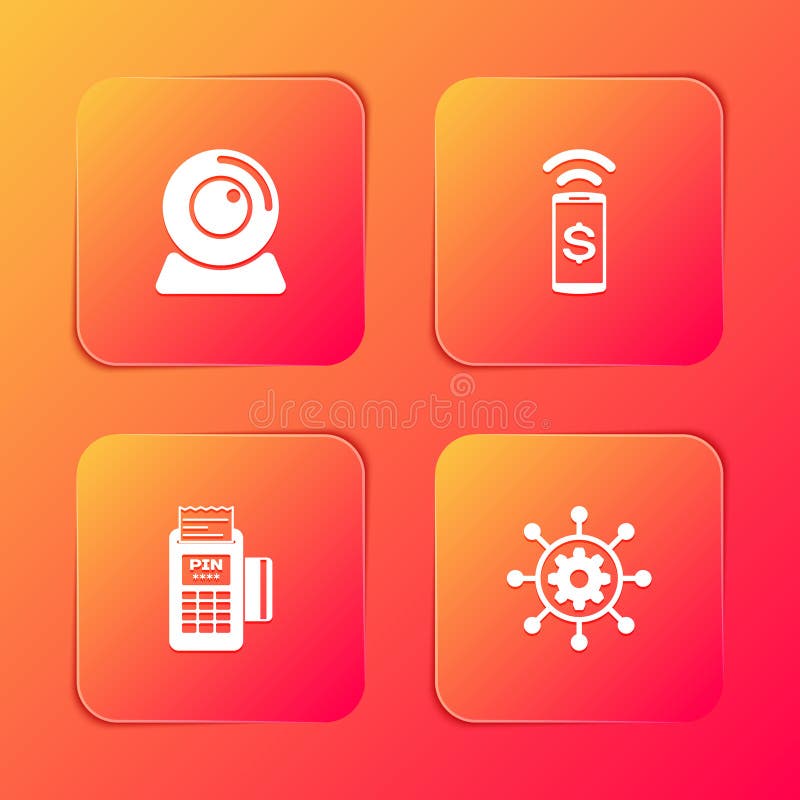 Set Web Camera, Contactless Payment, POS Terminal and Project ...