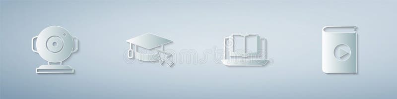 Set Web Camera, Graduation Cap with Cursor, Online Class and Audio Book ...