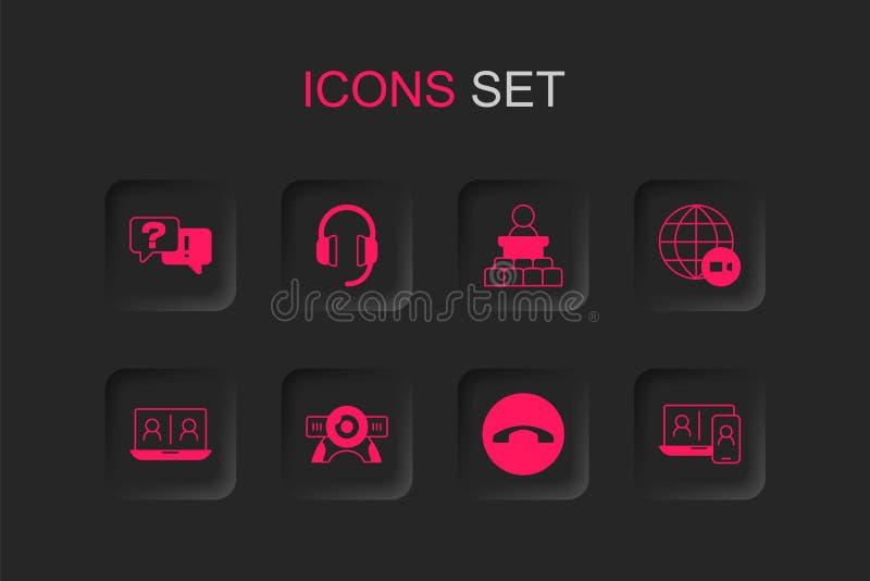 Handset Video Chat Conference Stock Illustrations – 237 Handset Video ...