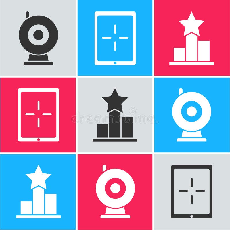 Set Web Camera, Tablet and Star Icon. Vector Stock Vector ...