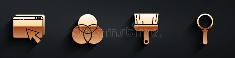 Set Web Design and Development, RGB and CMYK Color Mixing, Paint Brush ...