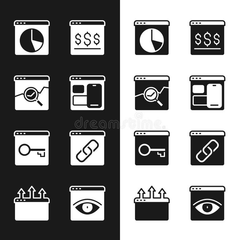 Set Web Developer Programming Code, Website with Stocks Market, Graph Chart Infographic, Online ...