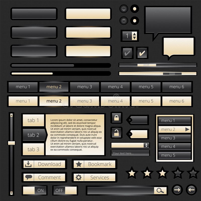Set of web elements stock vector. Illustration of text - 31040802