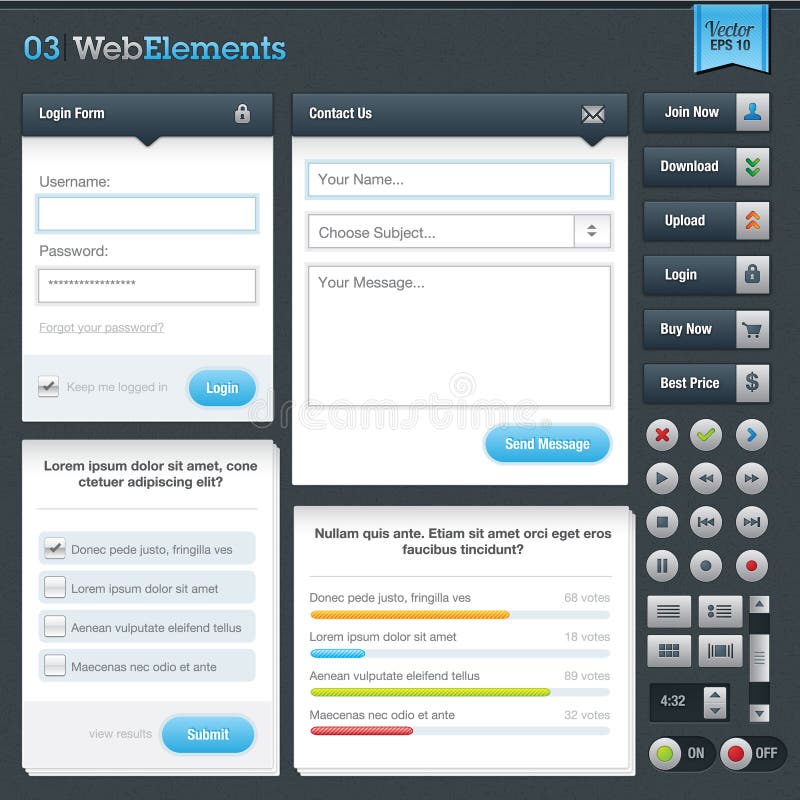 Web design elements stock vector. Illustration of gallery - 23651564