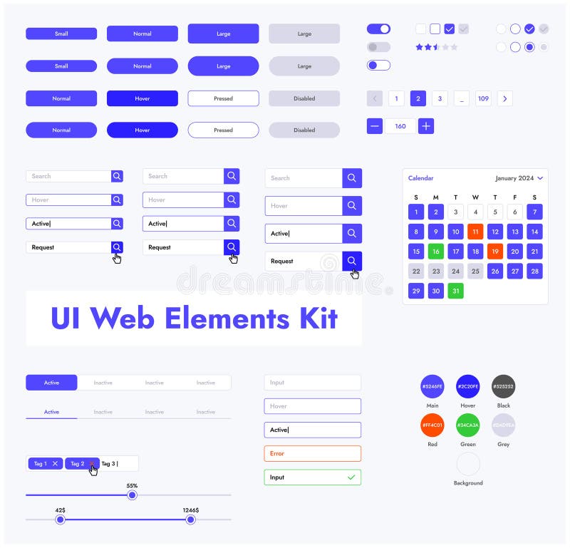 A Set of Web Elements for Use on Your Internet Resource Stock Vector ...