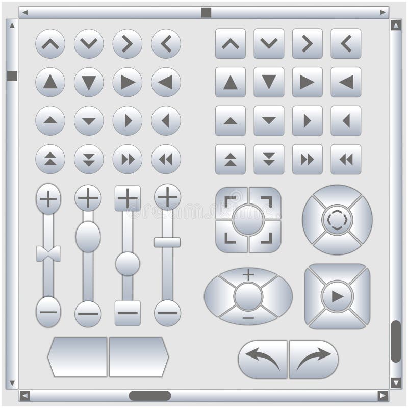 Set of Web Elements, Vector Illustration. Stock Vector - Illustration of previous, interface ...