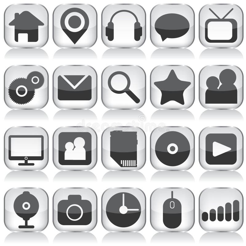 Web Glass Button Illustration Stock Vector - Illustration of interface ...