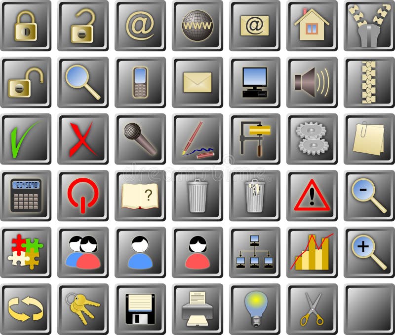 Web icons set stock vector. Illustration of icon, white - 17670553