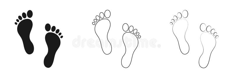 Set of Web Icons for Feet Flat Design Stock Illustration - Illustration ...