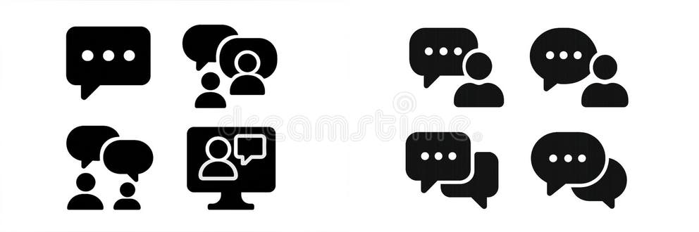 Set of Web Icons Illustrating Various Communication Methods and User ...