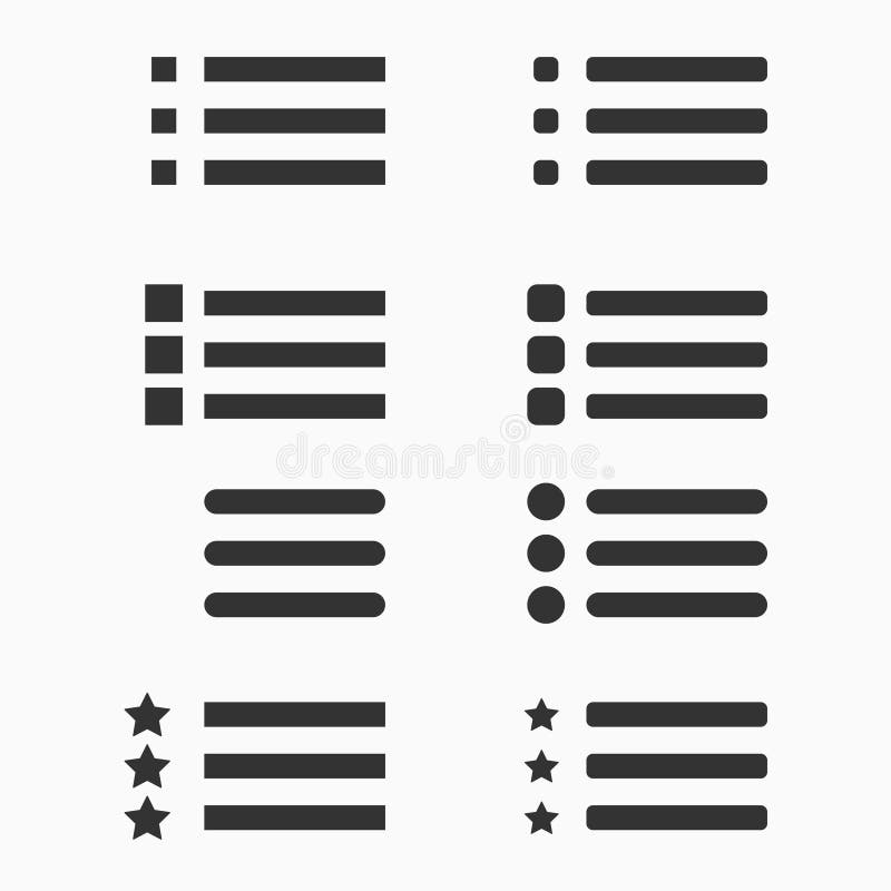 Set of Web Icons List, Internet Button Stock Vector - Illustration of ...