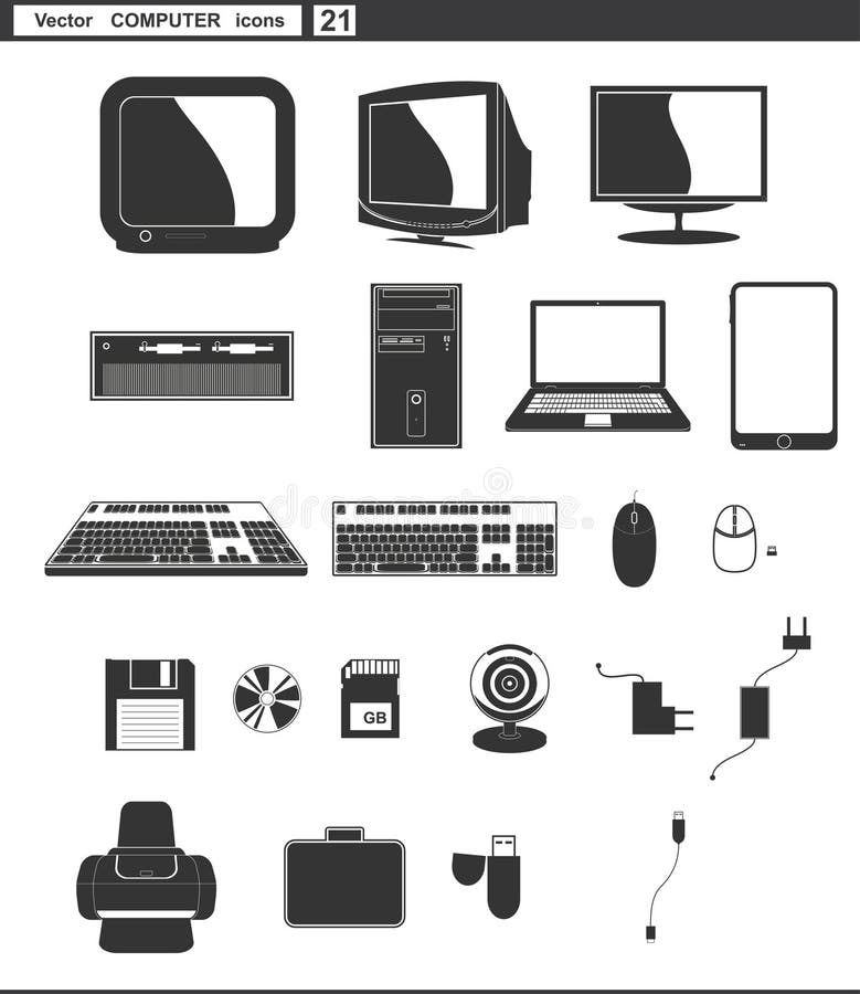 Set Web Icons. Retro Monitor and Computer Stock Illustration ...