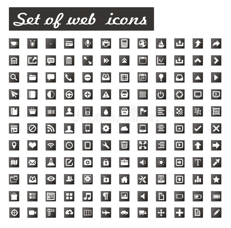 Set of web icons - vector stock vector. Illustration of minus - 43401704