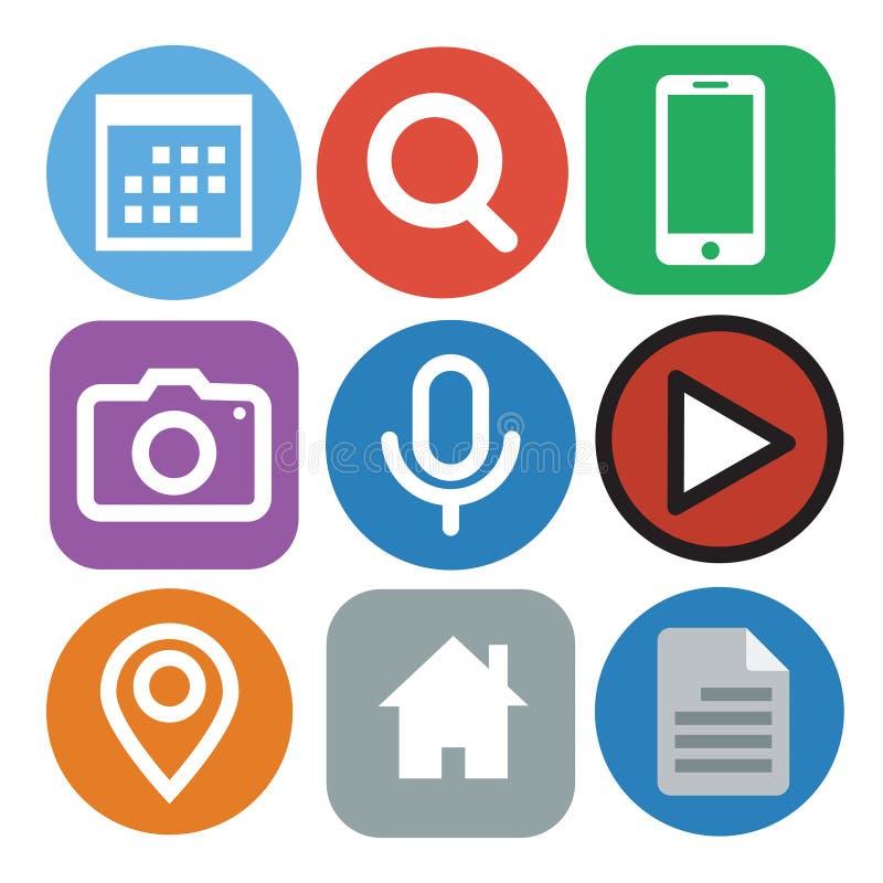 Set of web icons editorial image. Illustration of symbol - 85183435