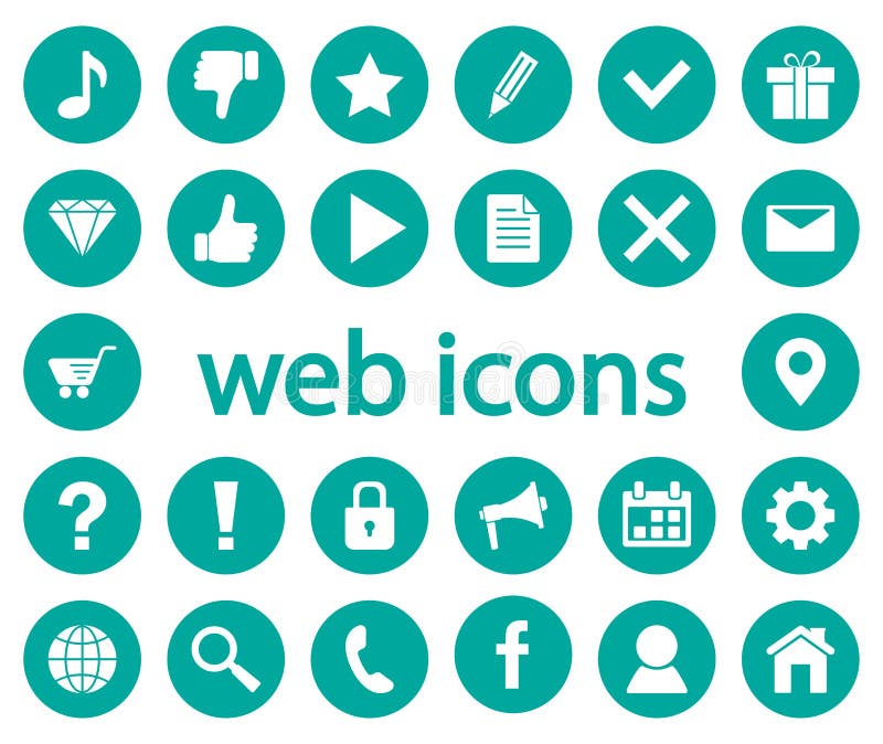 Set of Web Icons. Vector Illustration Stock Illustration - Illustration ...