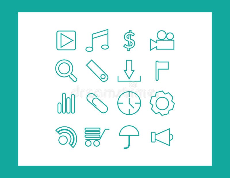 Set of web icons stock vector. Illustration of clock - 58035451