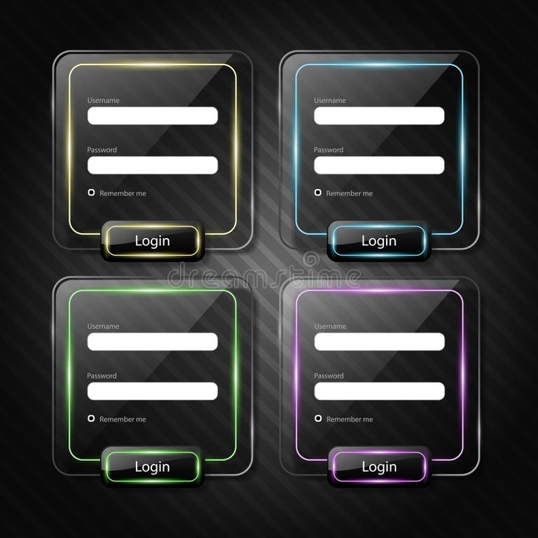 Set of web login forms stock vector. Illustration of element - 23902286