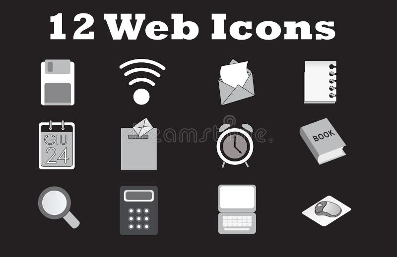 Set web office icon stock vector. Illustration of note - 34861492