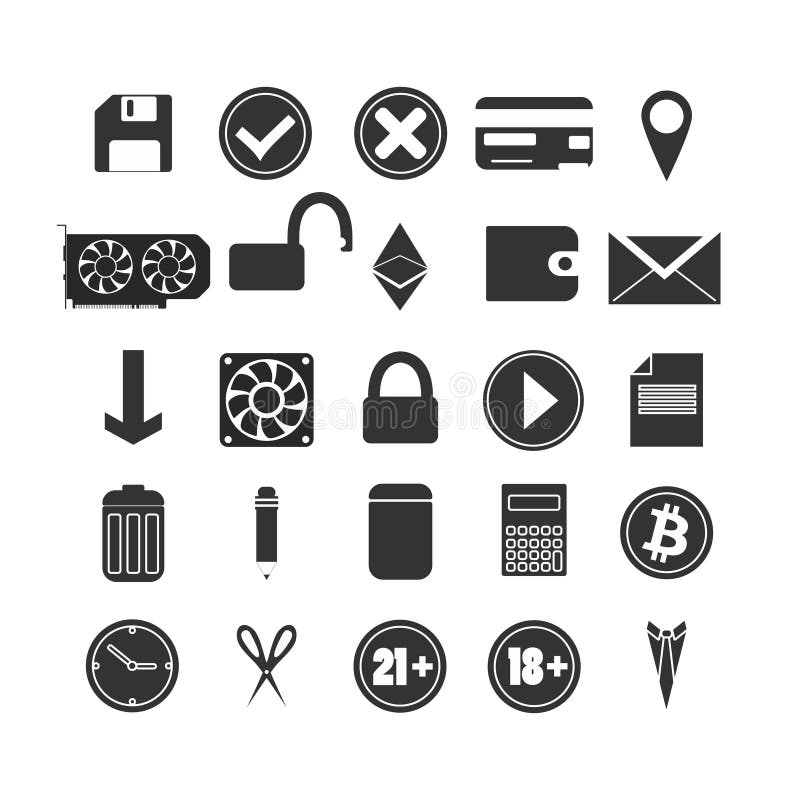 Set of the Web and Office Icons Stock Vector - Illustration of paper ...