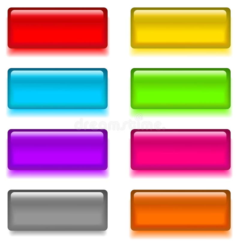 Gel or Glass Rectangle Buttons Stock Vector - Illustration of symbol ...
