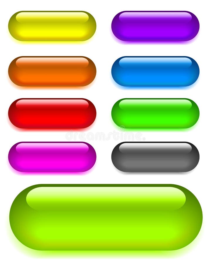 Set Web Shiny Glass Buttons. Vector Stock Illustration - Illustration ...