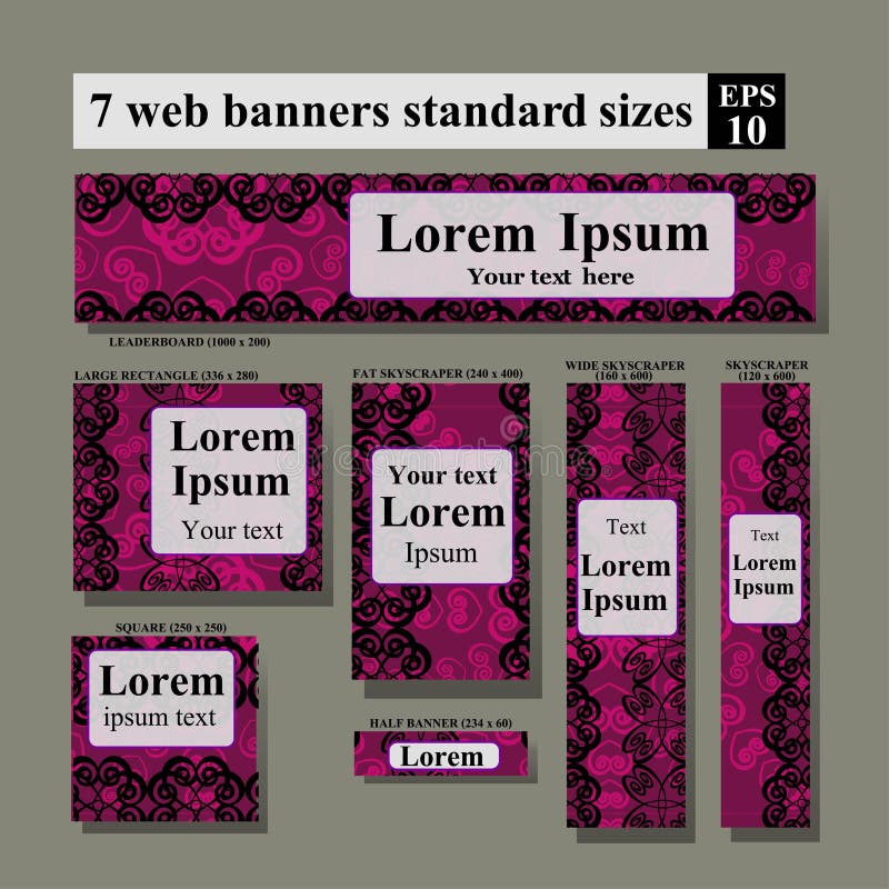 Set of Web Side Banners. Vector Stock Vector - Illustration of banner ...