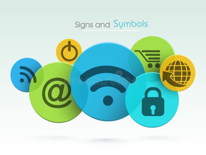 Set of Web Signs and Symbols. Stock Illustration - Illustration of ...