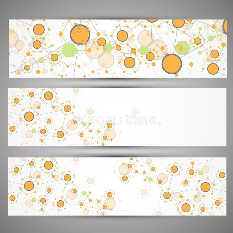 Set of Web Technology Theme Banners Stock Vector - Illustration of ...