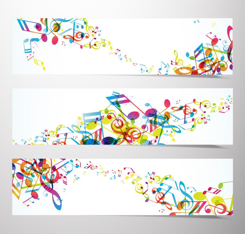Colorful music notes stock vector. Illustration of bass - 18699835
