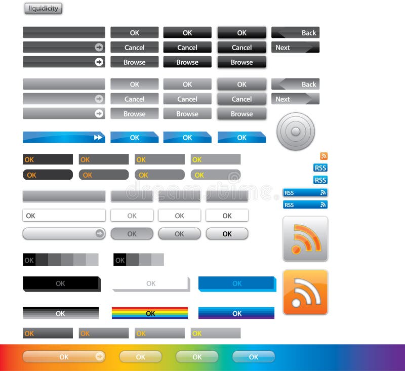 Set of website buttons stock vector. Illustration of purple - 14355227