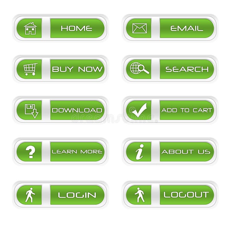 Set of website buttons stock illustration. Illustration of menu - 15985327