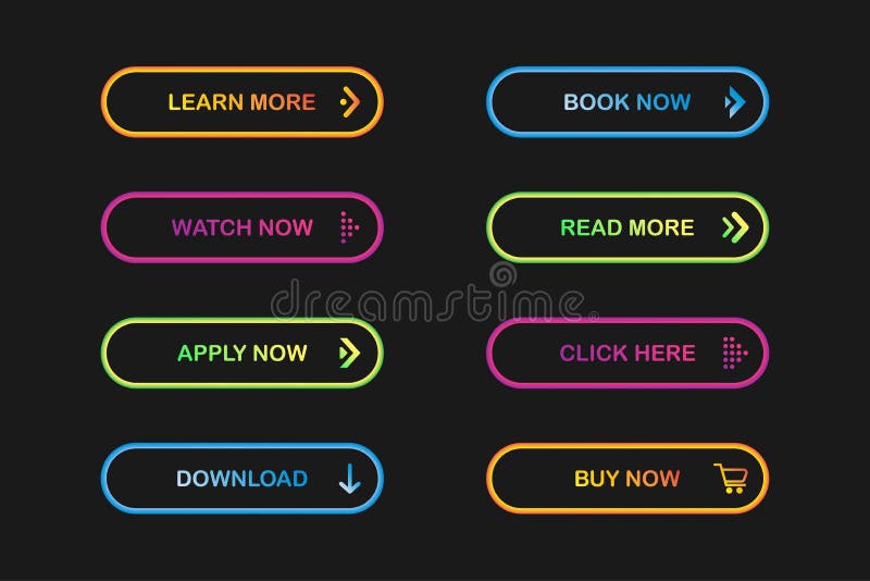 Set of Website Buttons. Vector Illustration Eps10 Stock Vector ...