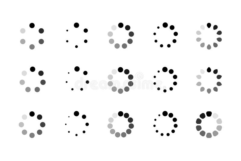 Set of Website Loading Icon. Circle Buffer Loader or Preloader ...