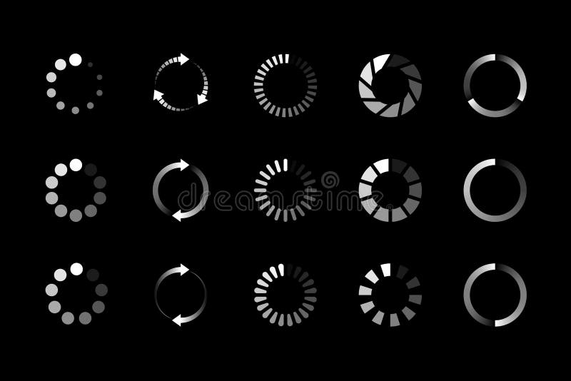 Set of Website Loading Icon. Circle Buffer Loader or Preloader ...