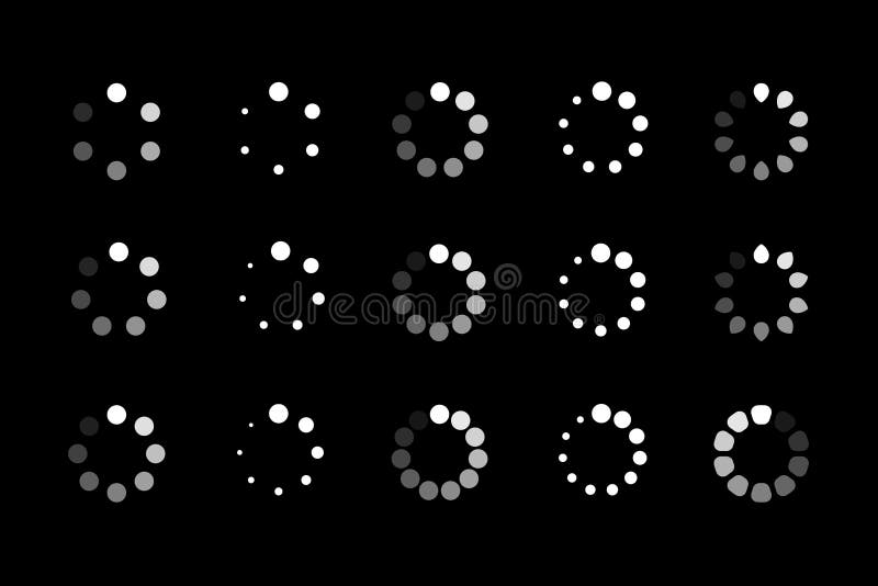 Set of Website Loading Icon. Circle Buffer Loader or Preloader. Download or Upload Status Icon ...