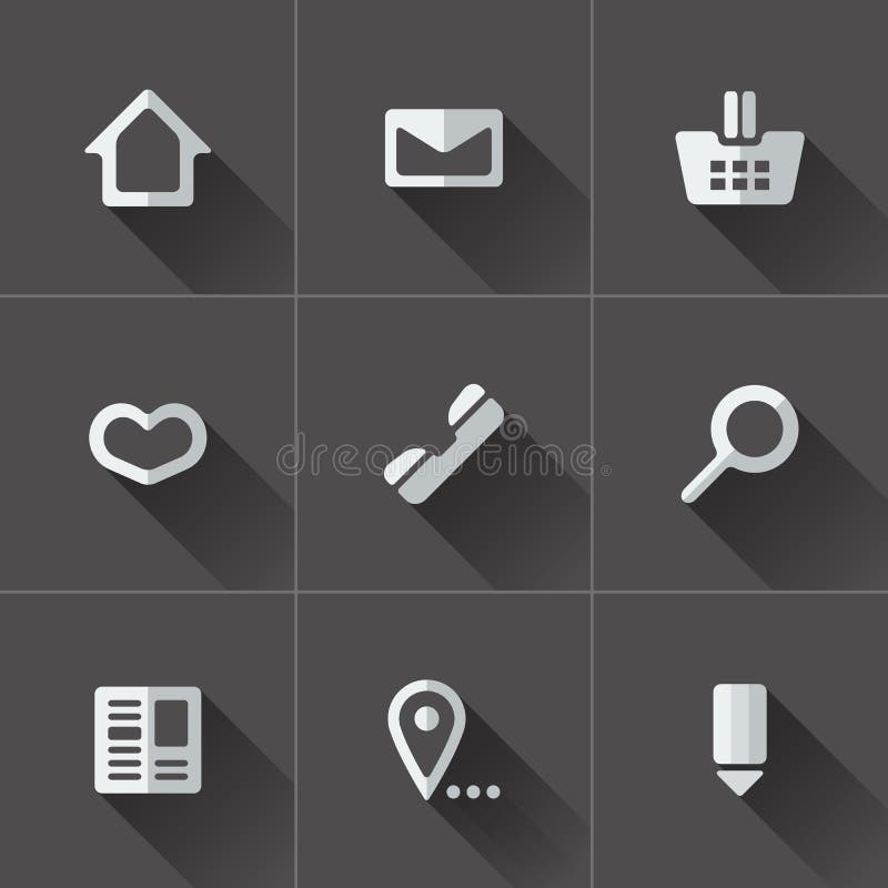 Set of Website Menu Icons. Flat Design Stock Vector - Illustration of ...